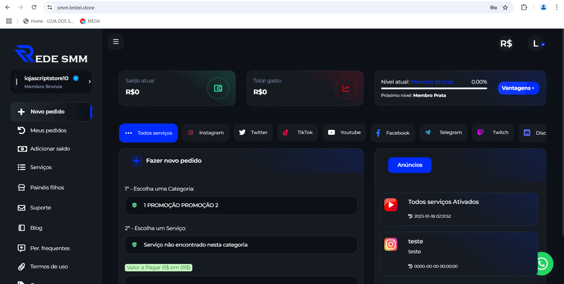 SCRIPT PAINEL SMM - 100% FUNCIONANDO - Loja Scriptstore